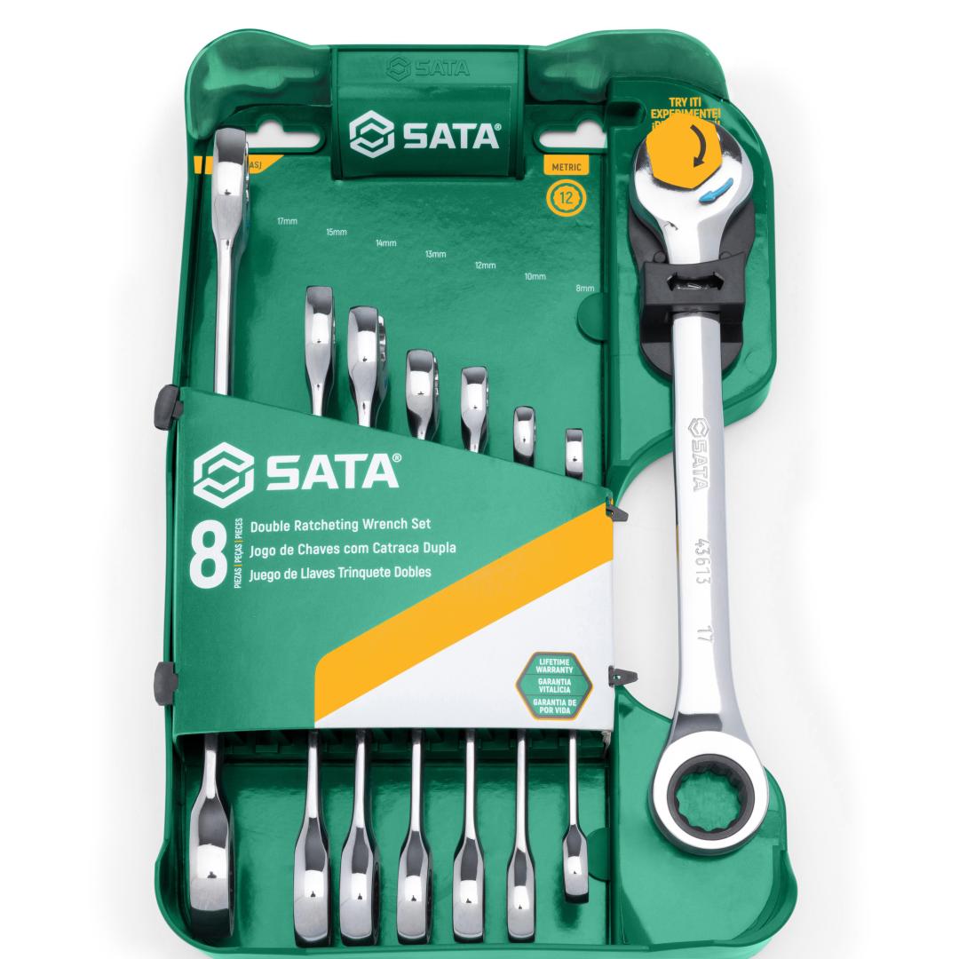 8 Pc. Metric Double Ratcheting Wrench Set - SATA