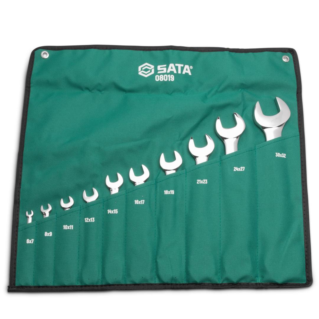 10 Pc. Metric Double Open End Wrench Set - SATA