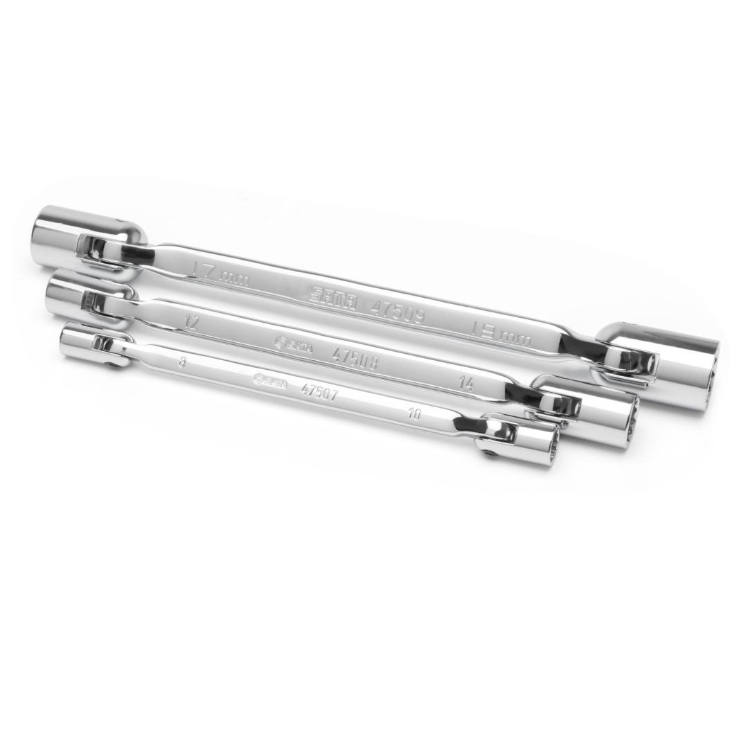 3 Pc. Metric Double Flex Head Socket Wrench Set - SATA