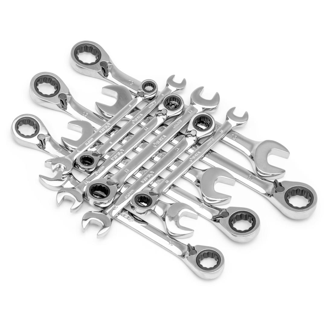 12 Pc. Metric Reversible Ratcheting Wrench Set - SATA