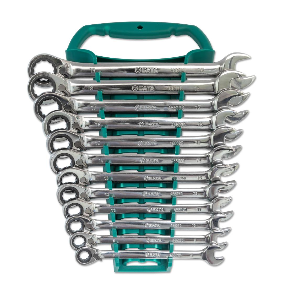 12 Pc. Metric Reversible Ratcheting Wrench Set - SATA