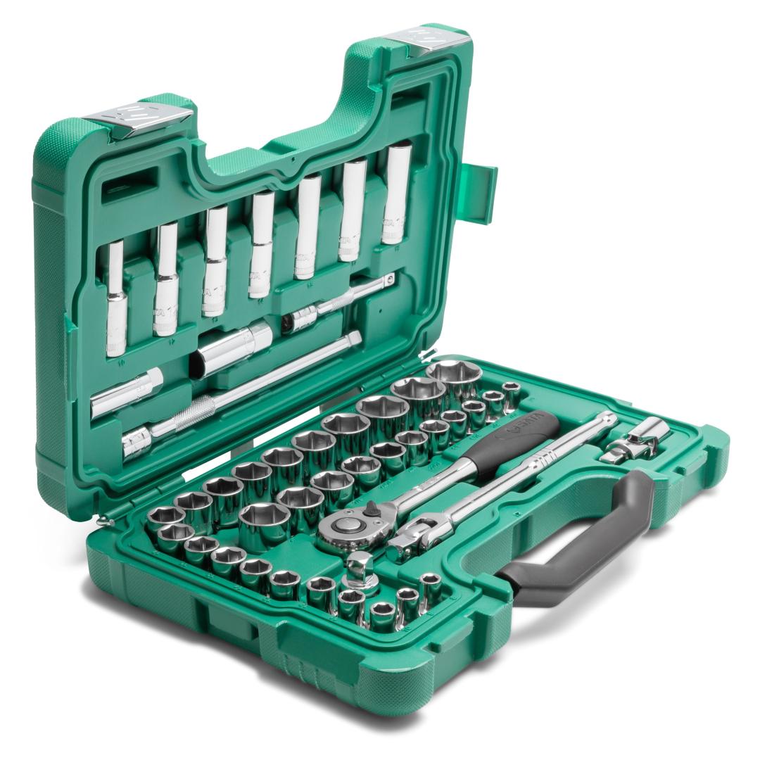 46 Pc. 1/2” Drive 6 Point Metric/SAE Socket Set - SATA