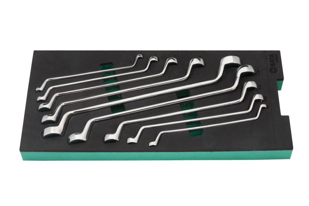 9 Pc. Metric Deep Offset Double Box End Wrench Tray Set - SATA