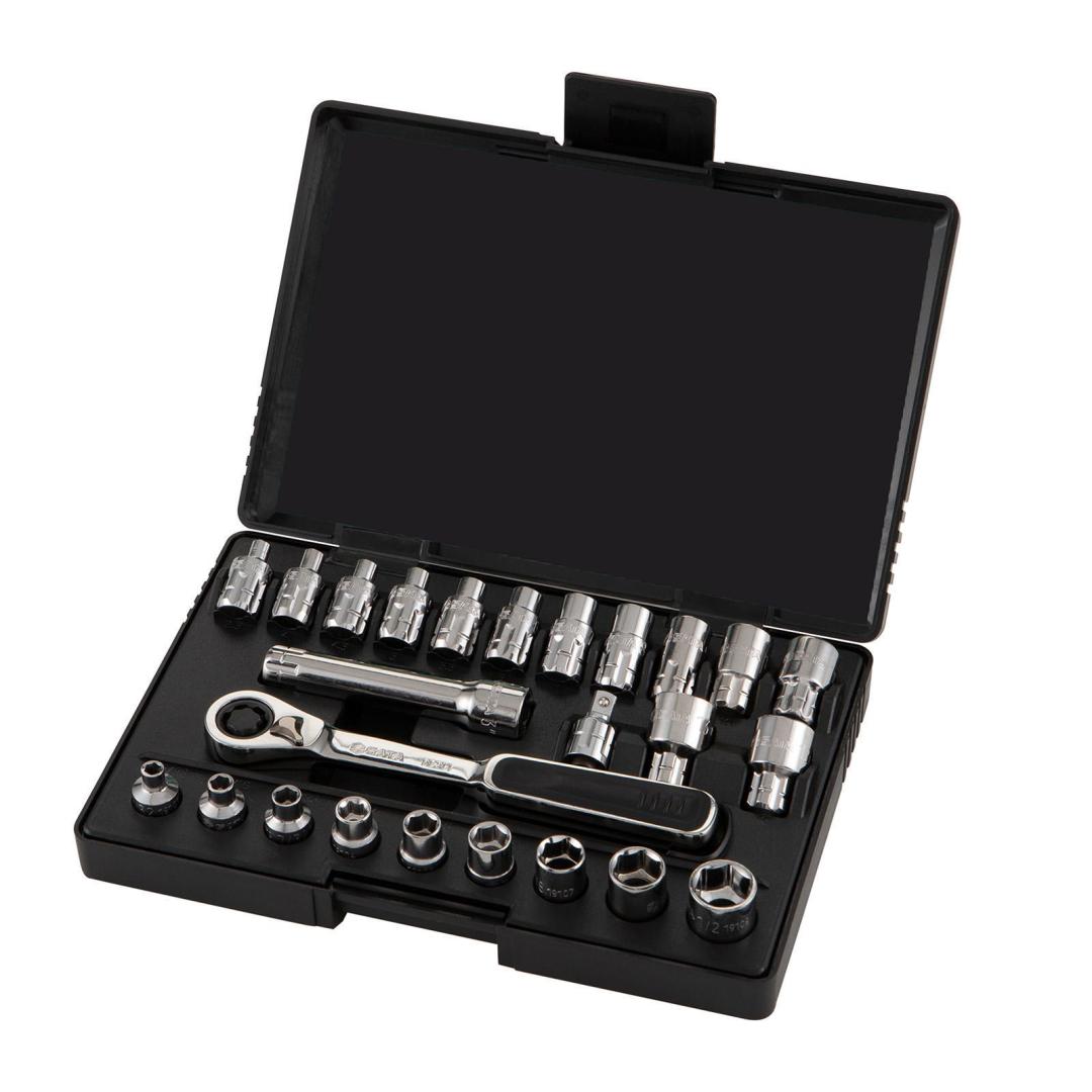 25 Pc. 1/4” Drive 6 Point Metric/SAE Pass-Thru Socket Set - SATA
