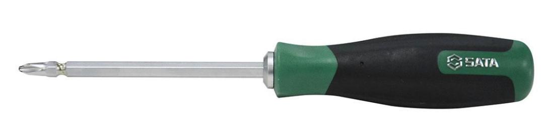 Dual Material Soft Grip Reversible Screwdriver #2x6mmx100mm - SATA