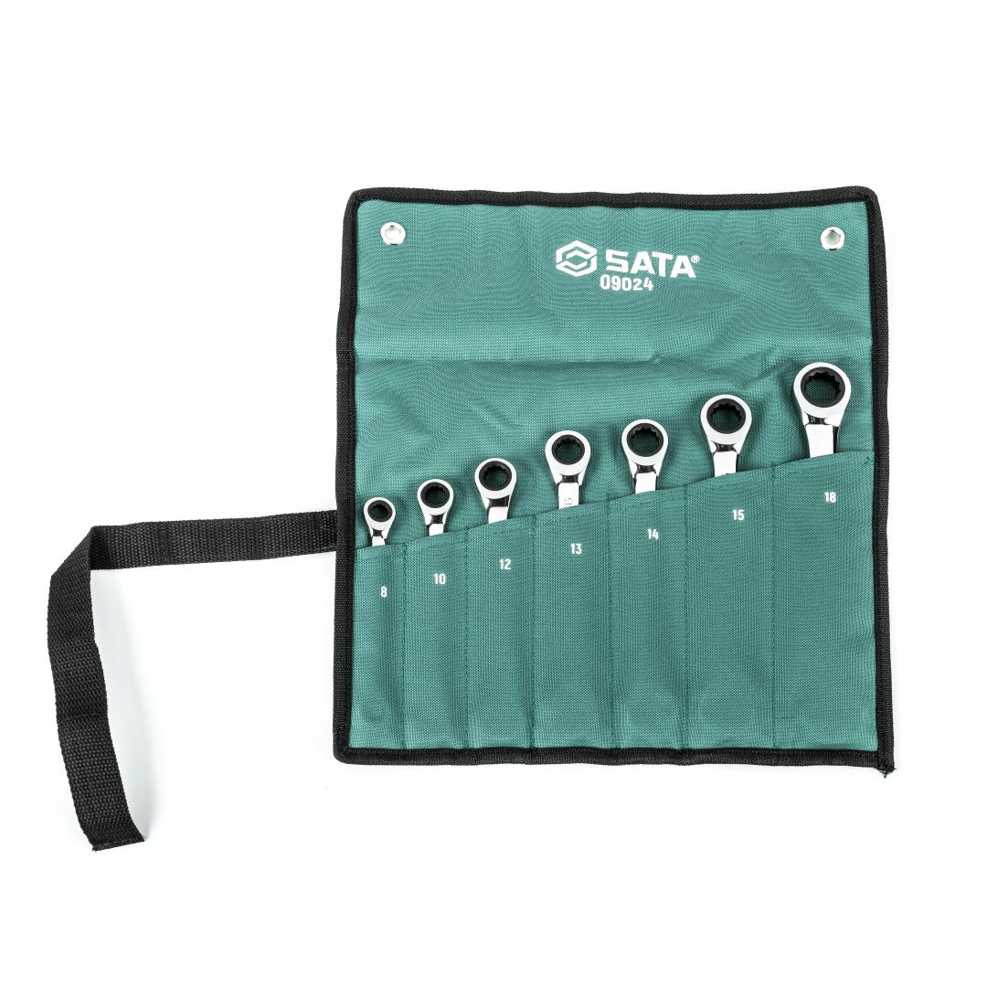 7 Pc. Metric Double Ratcheting Wrench Set - SATA